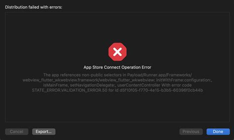 Webview Flutter IOS Fail To Upload IOS App Via XCode Issue 105471
