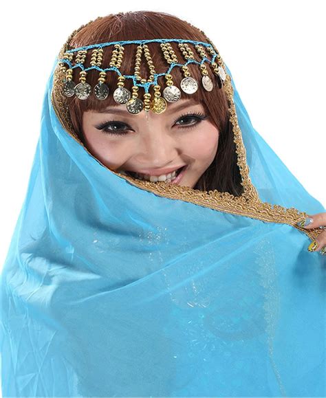 2018 Chiffon Belly Dance Face Veil Dancing Head Scarf Shawl Headpiece Costumes Free Shipping And