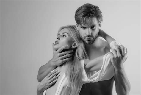 Couple Marié Amant Passionné Caressant éveillant Belle Femme Femme