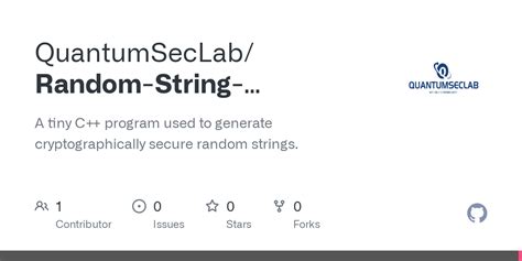 GitHub QuantumSecLab Random String Generator A Tiny C Program Used