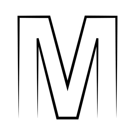 Logo Letter M Icon Axis Alphabet Logotype M Emblem Vector Art