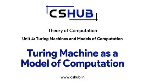 turing machine as a model of computation theory of computation