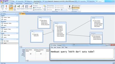 membuat query dari banyak tabel pada acces youtube