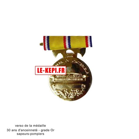 Médaille Pompier Or 30 ans Lekepi fr