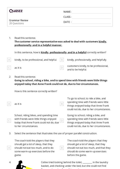 50 Grammar Worksheets For 9th Grade On Quizizz Free Printable