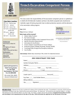 Fillable Online Trench Excavation Competent Person Fax Email Print