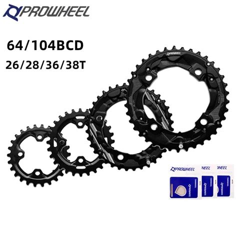 PROWHEEL Mountain Bike Chainring 26T 28T 36T 38T Crowns 64BCD 104BCD