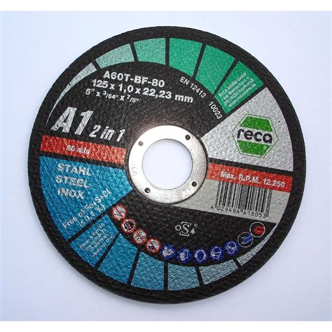 Disque à tronçonner acier inox Ø125mm Reca Accessoires et Consomm
