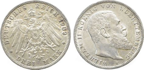 Deutschland W Rttemberg Mark F Wilhelm Ii Vz Ma Shops