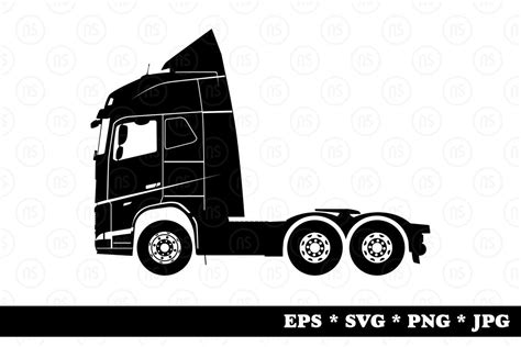Silhouette Of A Tractor Truck Graphic By Norsob Creative Fabrica