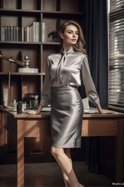 Pencil Skirt Dress Blouse And Skirt Satin Gown Satin Dresses Office