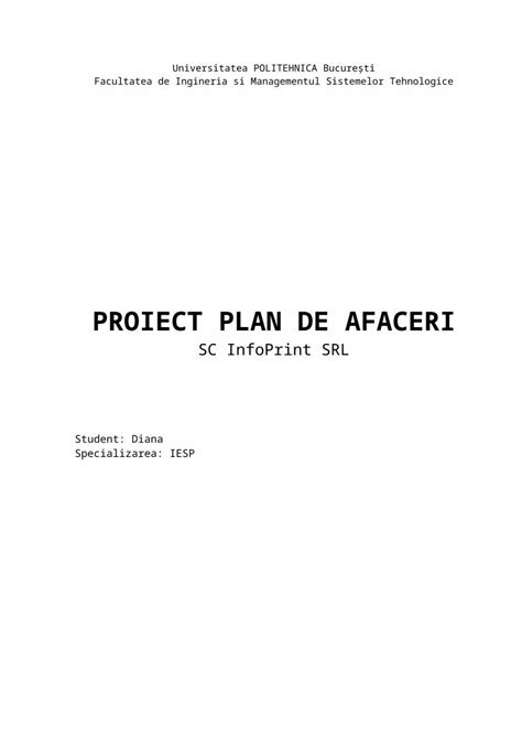 DOC Proiect Plan De Afaceri DOKUMEN TIPS