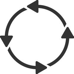 Circular Arrow Icon Cycle Resumption Repeat Vector Image