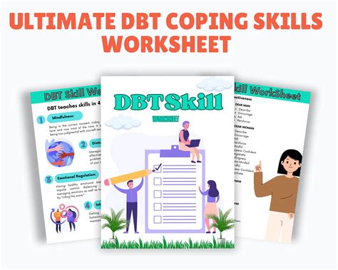 Dbt Bundle Coping Skills Printable Poster Handout Cheat Sheet