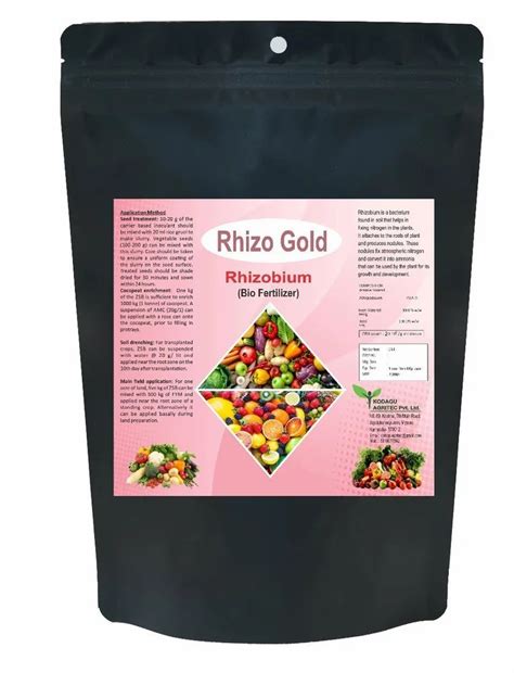 Powder Rhizo Gold Rhizobium Bio Fertilizer Packaging Size 1 Kg