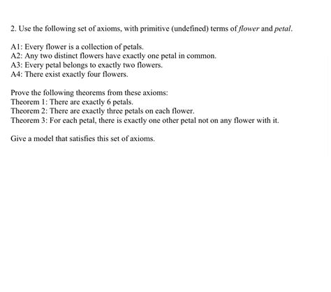 solved use the following set of axioms with primitive