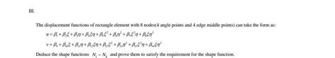solved iii the displacement functions of rectangle element