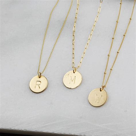 Custom Initial Disc Necklace 16mm