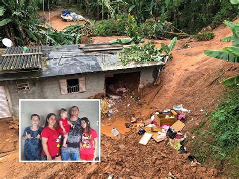 Cinco pessoas da mesma família morrem soterradas após casa ser atingida