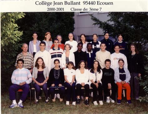 Photo de classe 3ème7 de 2000 Collège Jean Bullant Copains d avant