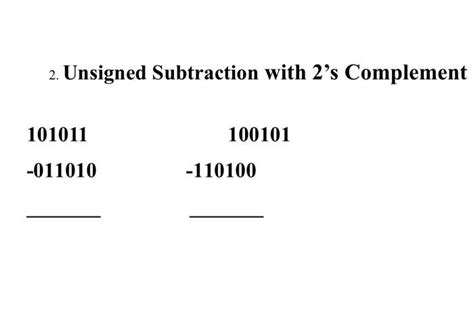 solved 2 unsigned subtraction with 2 s complement