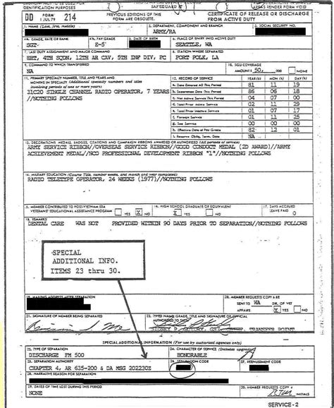 Army Dd 214 Example