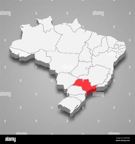 Ubicaci N Del Estado De Sao Paulo Dentro Del Mapa D De Brasil Imagen