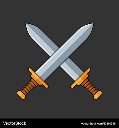 Two Crossed Swords Icon Royalty Free Vector Image