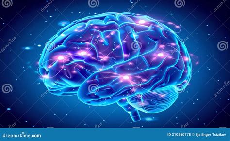 Detailed Close Up Of Human Brain Showing Neurons Firing And Neural