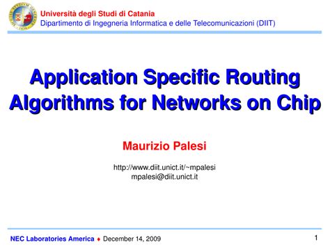 pdf application specific routing algorithms for networks on chip