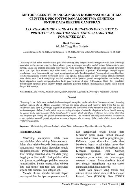 pdf metode cluster menggunakan kombinasi algoritma cluster k dokumen tips