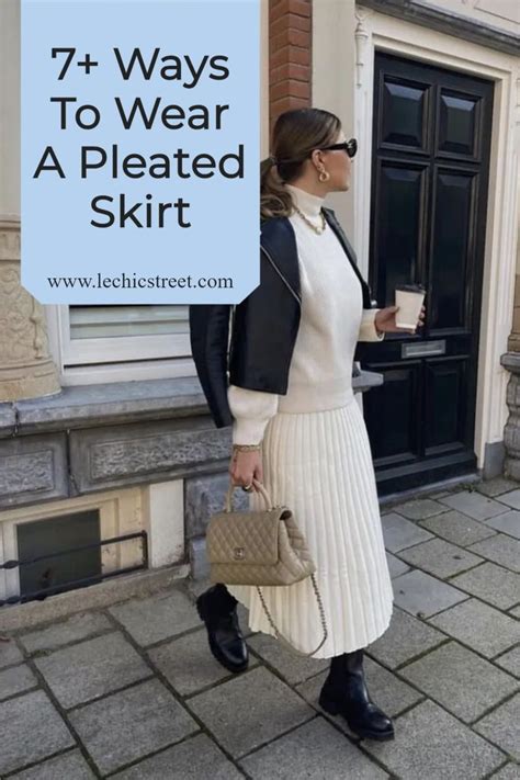 7 Ways To Wear A Pleated Skirt Pleated Skirt Outfit Pleated Midi