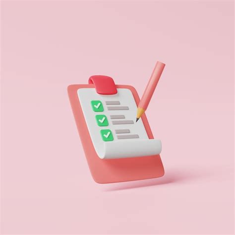 Premium Photo Pink Clipboard With Checklist Paper Sheet Green