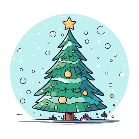 Ilustración de vector de árbol de navidad Vector Premium