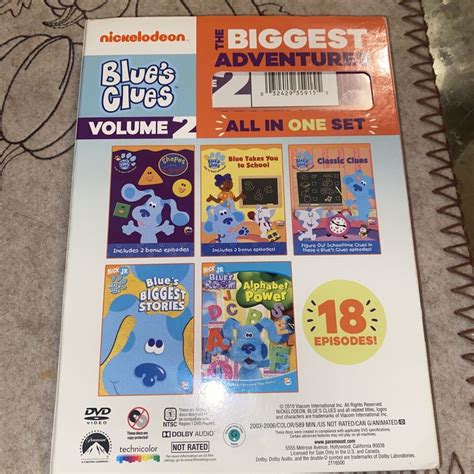 Blue S Clues Vol 2 Big Hits RARE DVD Set 18 EPISDOES SHAPES COLORS