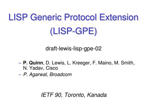 ppt lisp generic protocol extension lisp gpe powerpoint presentation id 2827618