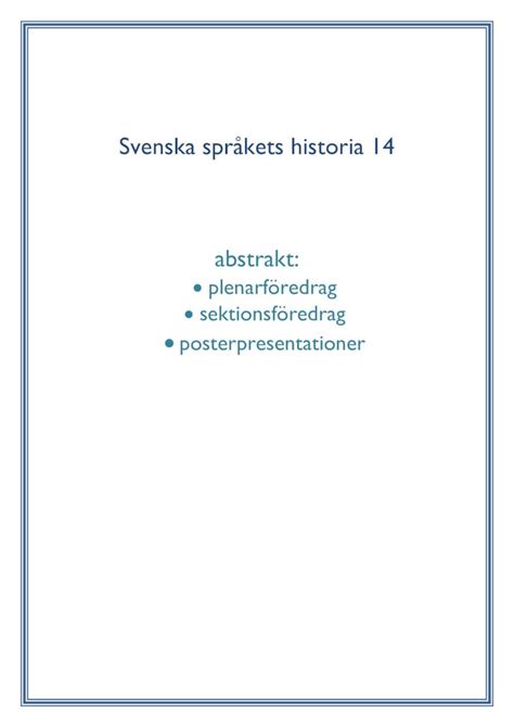 PDF Svenska språkets historia 14 abstrakt Vaasan yliopisto 2016