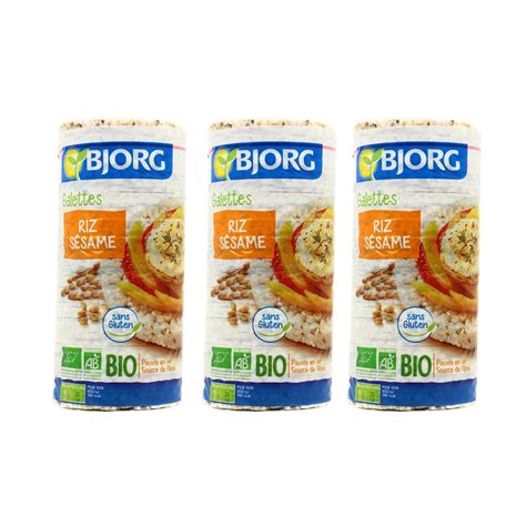 Promotion Bjorg Galettes de riz complet au sésame bio Lot de 3x130g