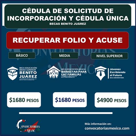 Recuperar FOLIO y Acuse del llenado de la Cédula de Solicitud de