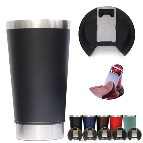 Copo Térmico Tampa e Abridor 510 ml Cerveja Café Inox Tipo Gelada