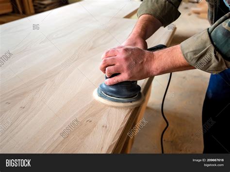 Man Sanding Wood Image Photo Free Trial Bigstock