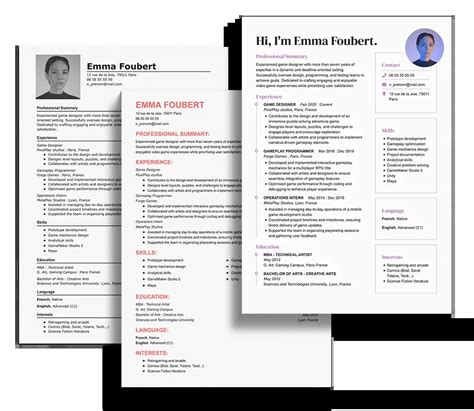 CV en anglais règles modèles exemples