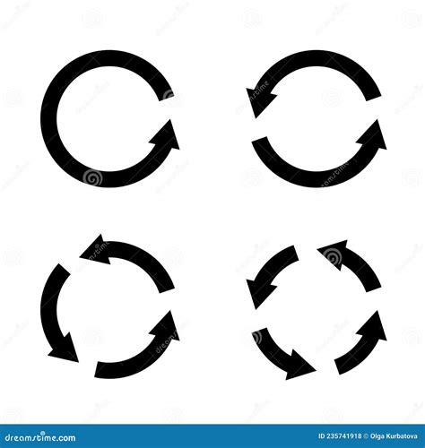 Recycling Eco Circle Black Arrows Round Circular Signs Recyclable