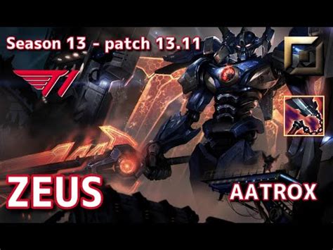 KRサーバー M1T1 Zeus エイトロックス Aatrox VS カミール Camille TOP Patch13 11 KR