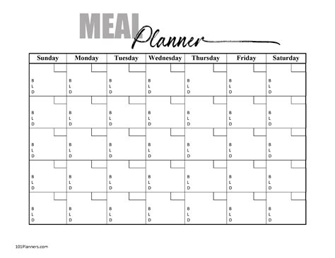 FREE Printable Meal Plan Template Customize Before You Print