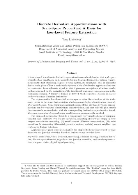 pdf discrete derivative approximations with scale space properties