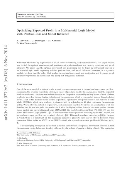 pdf assortment optimization under a multinomial logit model with position bias and social