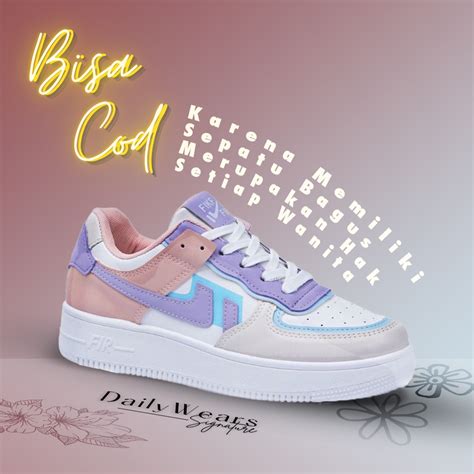 Jual Sepatu Sneaker Wanita Kasual Santai Import Korean Style Sport