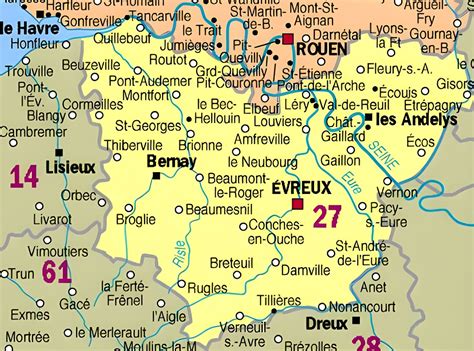 Carte Des Principales Communes De L Eure