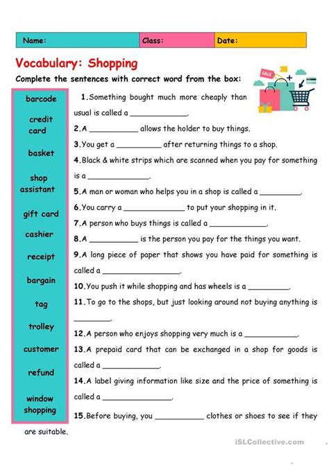 A Worksheet With Words And Pictures On It